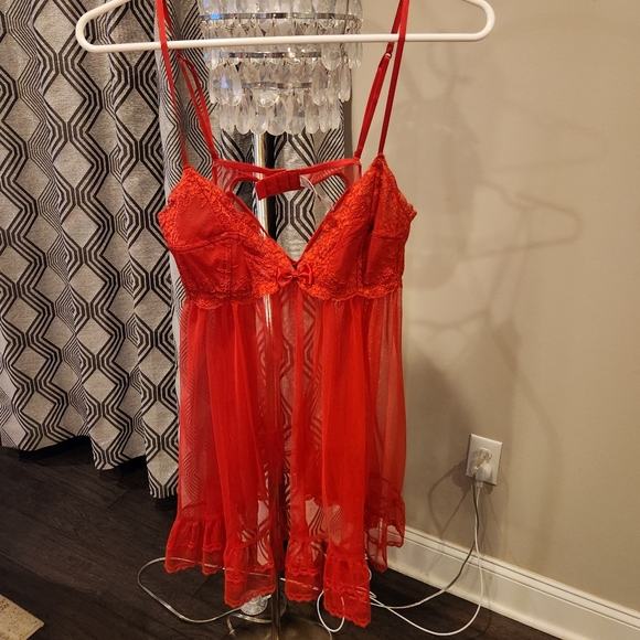 Victoria's Secret | Intimates & Sleepwear | Victorias Secret Red Lace ...